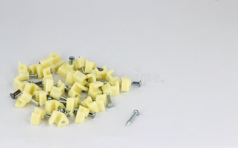 Electrical cable clips stock photo. Image of wire, plastic - 39272936