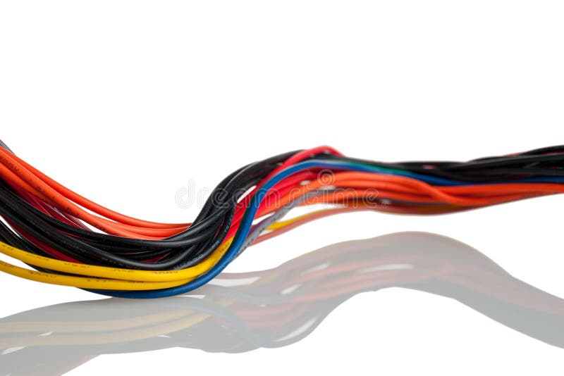Electrical Cable Close-up Isolated on White Background, Electrical ...