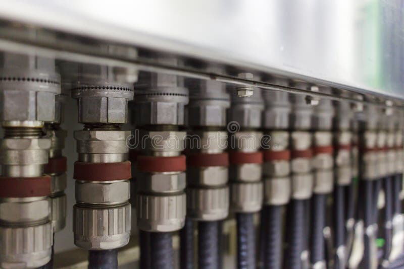 Electrical cable glands stock image. Image of cable - 105428031