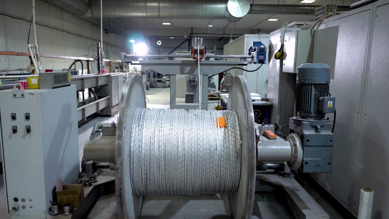 An Electrical Cable in Isolation is Wound on a Metal Coil Stock Video ...