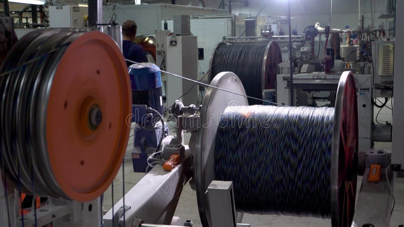 An Electrical Cable in Isolation is Wound on a Metal Coil Stock Video ...