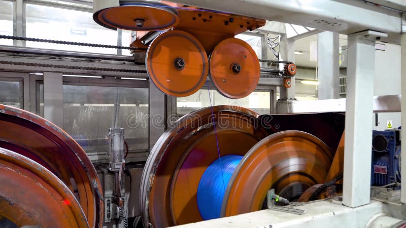 An Electrical Cable in Isolation is Wound on a Metal Coil Stock Video ...