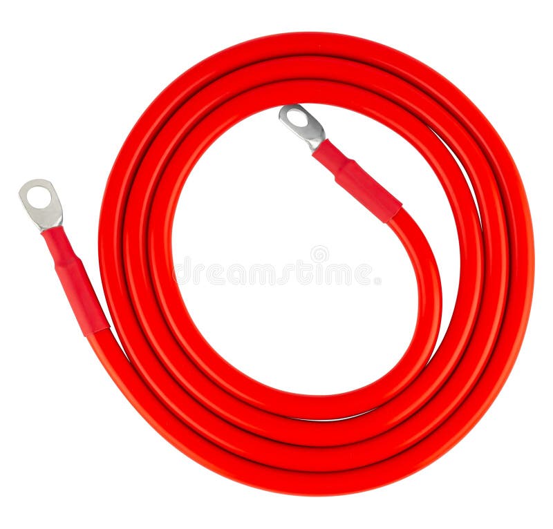 Electrical Cable with Metal Contacts Insulated on White Background ...