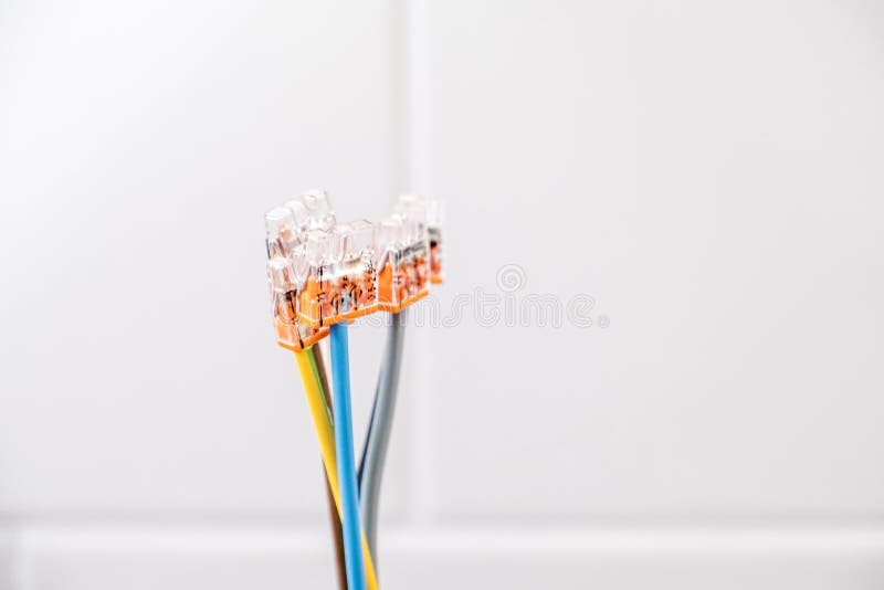 Electrical Cable with Plugs Stock Photo - Image of renovation, insert ...