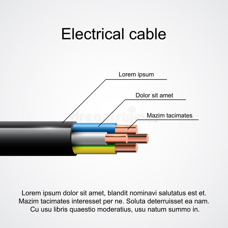 Electrical Cable, Schematic Representation Stock Vector - Illustration ...
