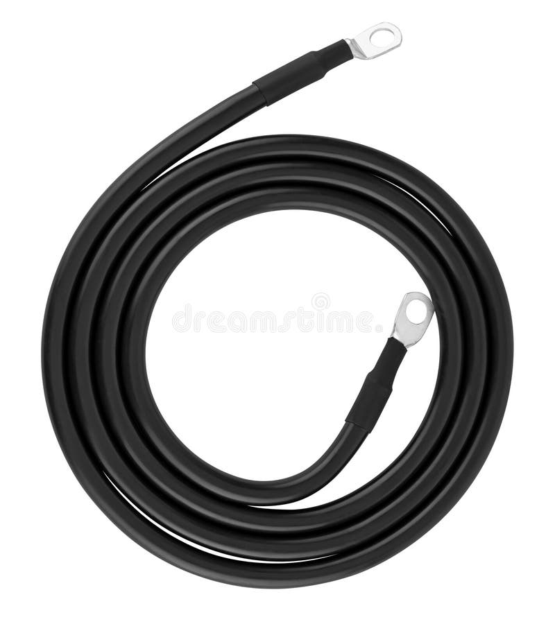 Electrical Cable with Terminals Insulated on White Background Stock ...