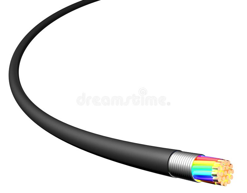 Electrical Cable on White Background Stock Illustration - Illustration ...