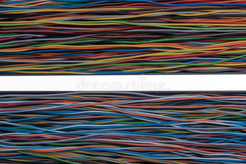 Electrical Cable Wire on Parallel Bus Isolated on White Stock Photo ...