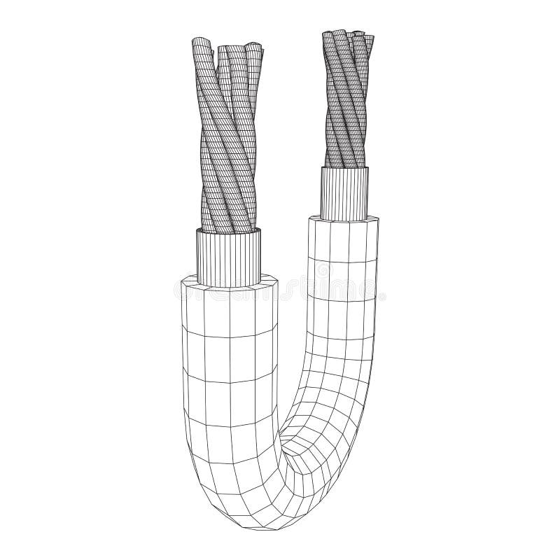 Electrical cable wireframe stock vector. Illustration of blueprints ...