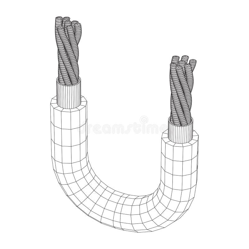 Electrical cable wireframe stock vector. Illustration of copper - 172108405