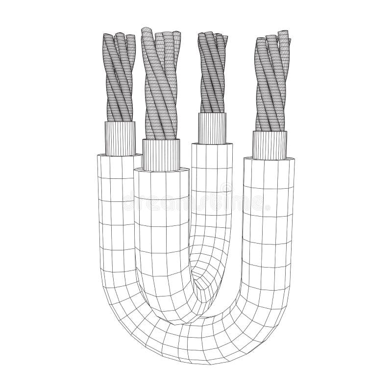 Electrical cable wireframe stock vector. Illustration of cable - 172488531