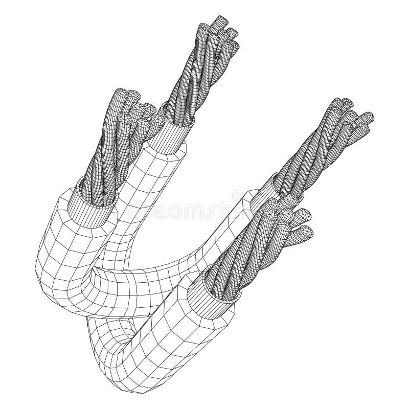 Electrical cable wireframe stock vector. Illustration of equipment ...
