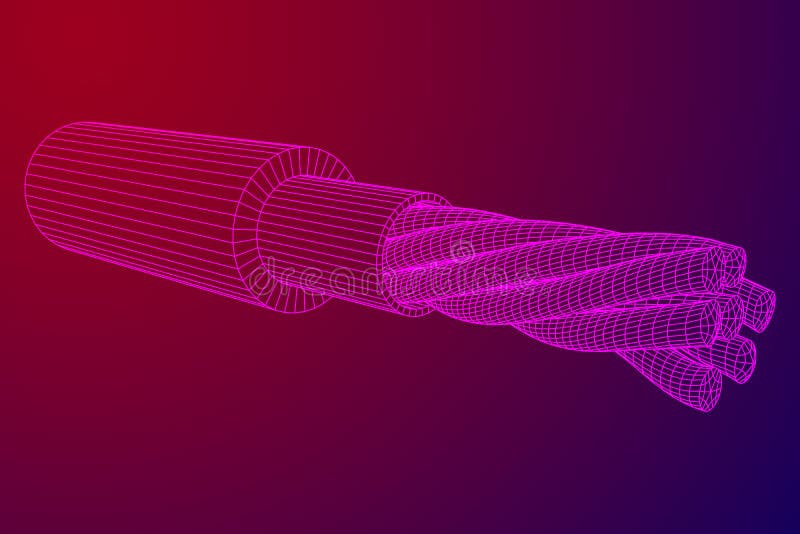 Electrical cable wireframe stock vector. Illustration of frame - 114318514