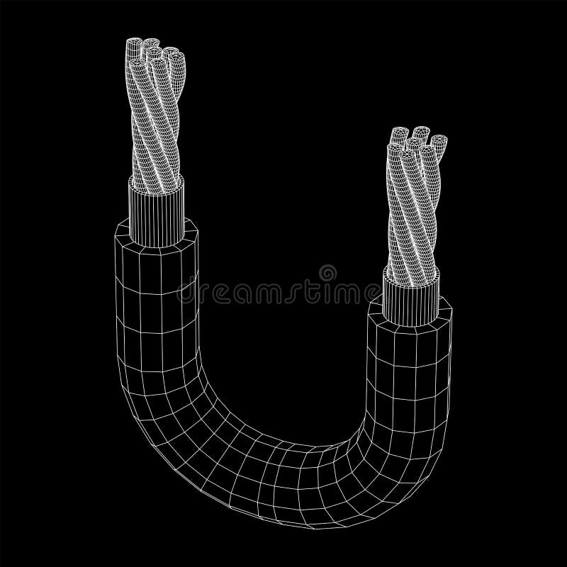 Electrical cable wireframe stock vector. Illustration of copper - 173432872