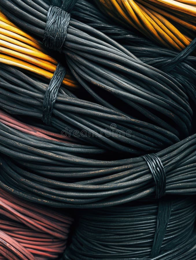 Electrical Cables Pile stock image. Image of industrial - 375325525