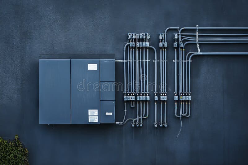 Electrical Cables and a Switch Box are Part of the Modern Wiring on the ...