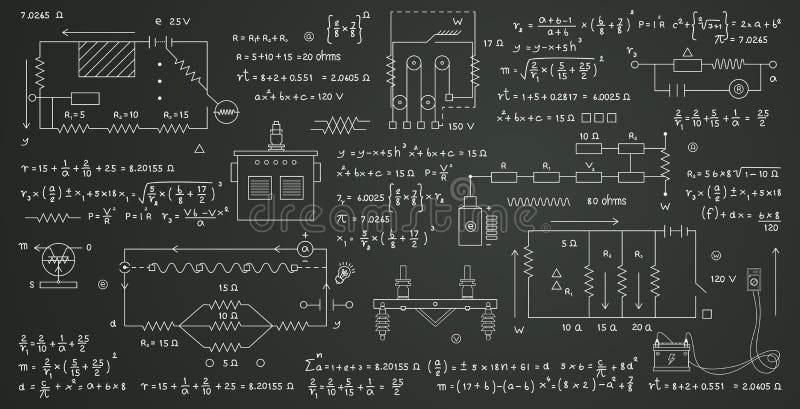Electrical Calculation Formula. Stock Vector - Illustration of ...
