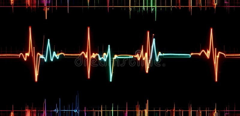 Electrical Cardiogram of the Heart Stock Illustration - Illustration of ...