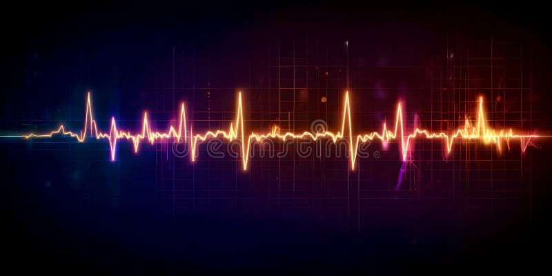 Electrical Cardiogram of the Heart Stock Illustration - Illustration of ...