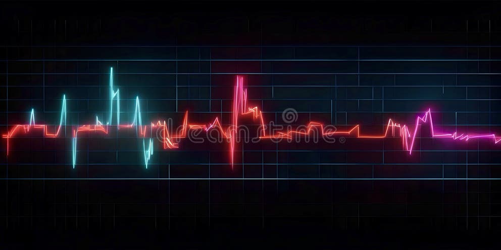 Electrical Cardiogram of the Heart Stock Illustration - Illustration of ...