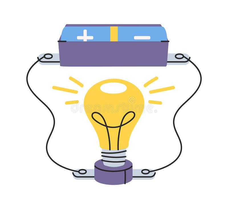 Electrical Circuit Attached Light Bulb Stock Vector - Illustration of ...