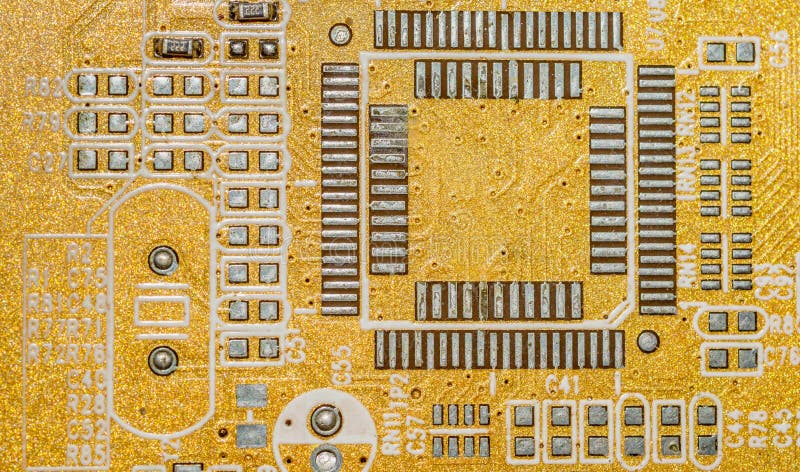 Electrical Circuit Board with Many Conductors Close Up Stock Image ...