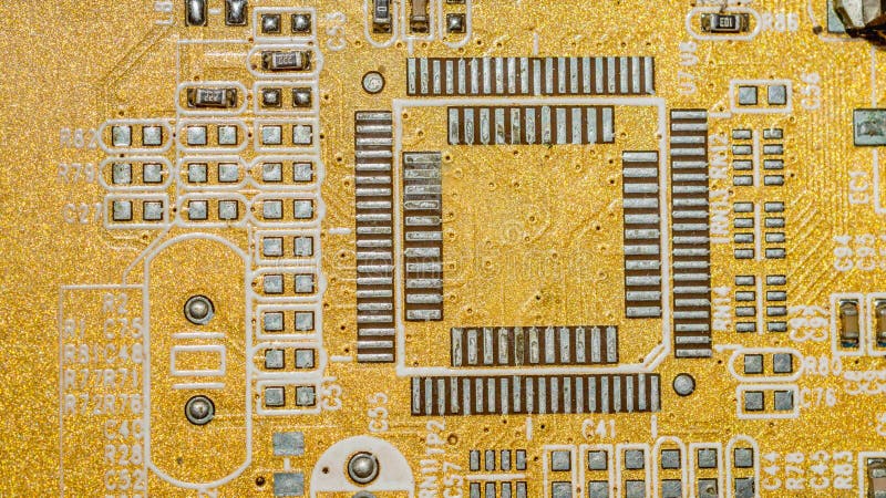 Electrical Circuit Board with Many Conductors Close Up Stock Image ...