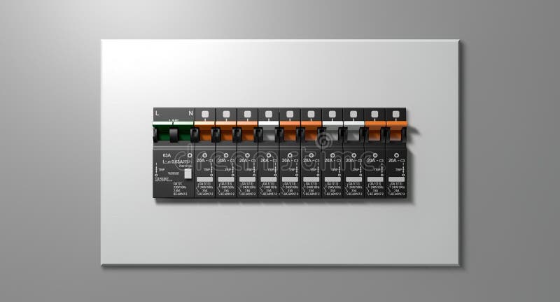 Electrical Circuit Breaker Panel Stock Image - Image of build, fusebox ...