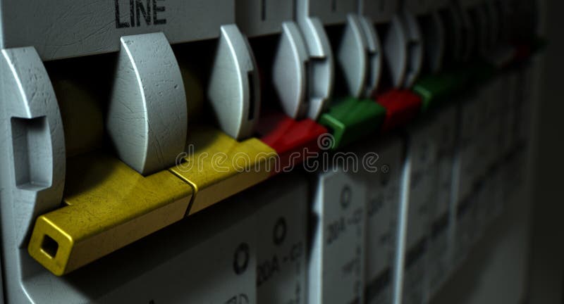 Color Circuit Breakers Set on White Background. Vector Stock Vector ...