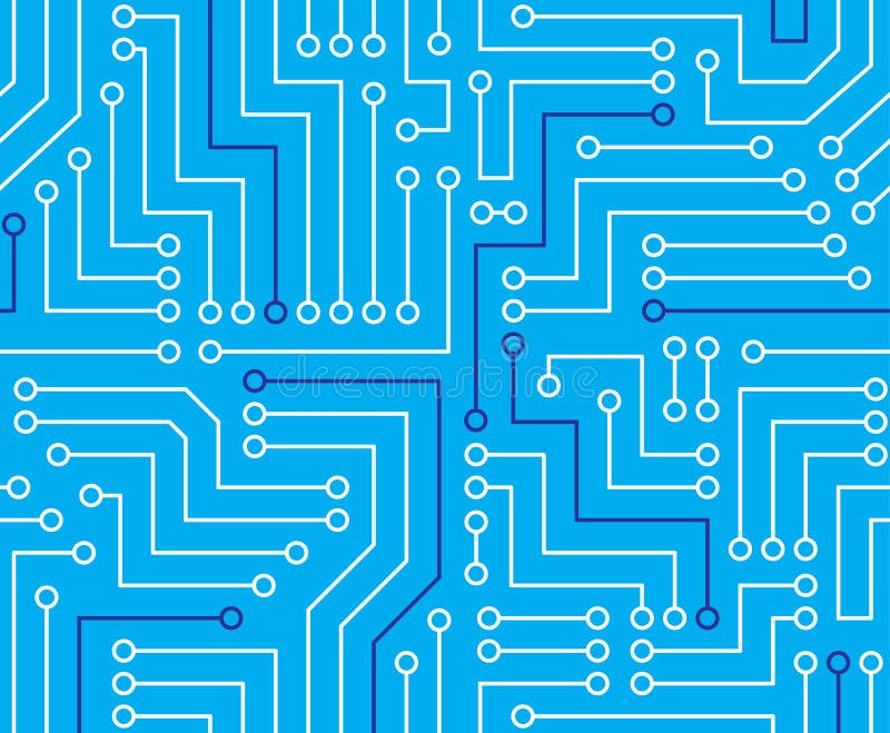 CPU Chip on Blue Background. Microprocessor with Bright Connections ...