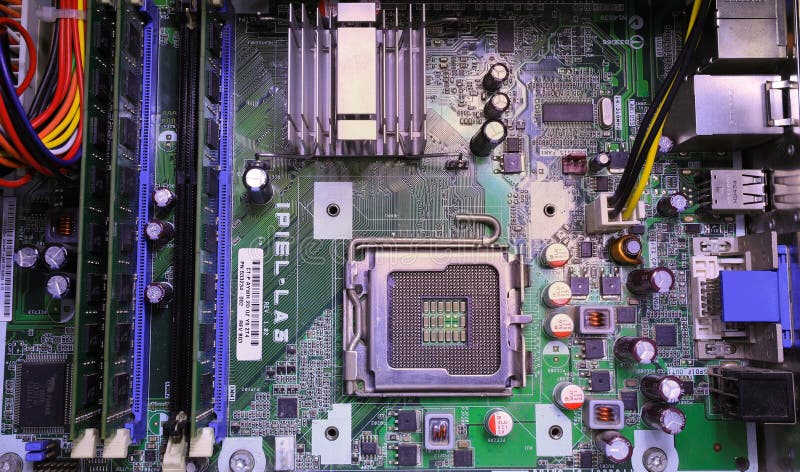 CPU Processor Housing Motherboard Computer Housing Stock Photo - Image ...