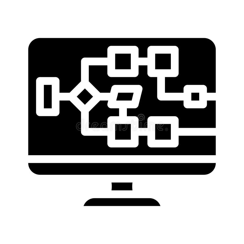 Electrical Circuit Computer Screen Glyph Icon Vector Illustration Stock ...