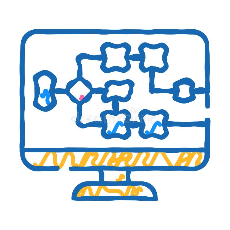 Electrical Circuit Computer Screen Icon Doodle Illustration Stock ...