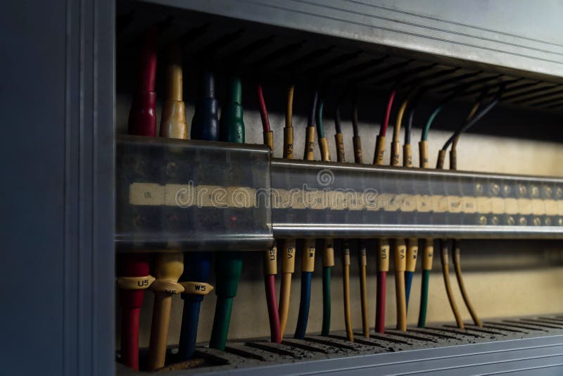 Electrical Circuit Connection Board in Control Cabinet. Stock Photo ...