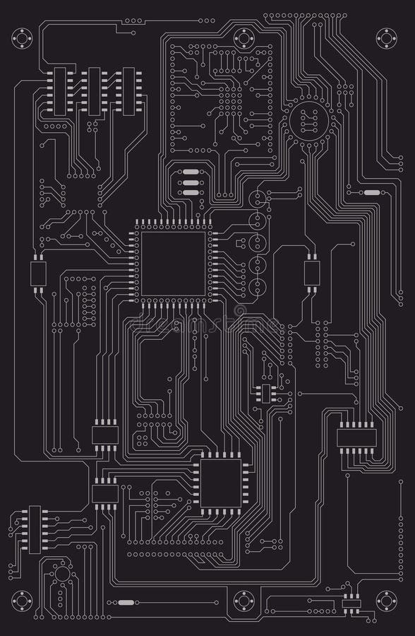 Electrical Circuit Diagram of Communication Technology. Vector ...