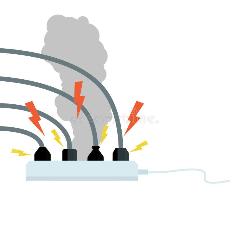 Electrical Circuit. Shock, Red Lightning and Yellow Sparks from the ...