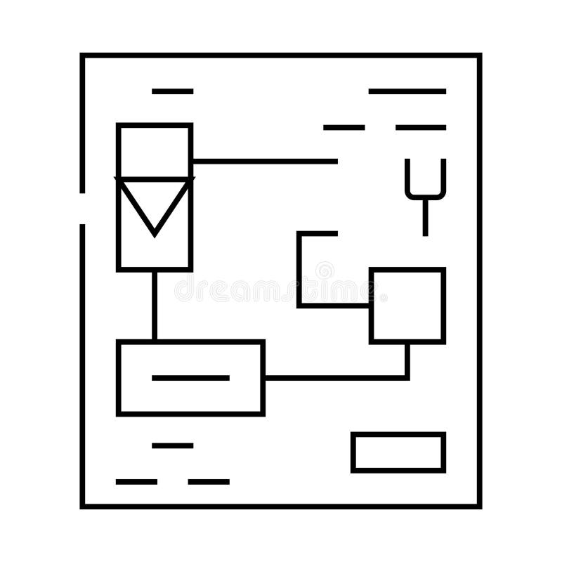 Electrical Circuits Line Icon Vector Illustration Line Stock ...