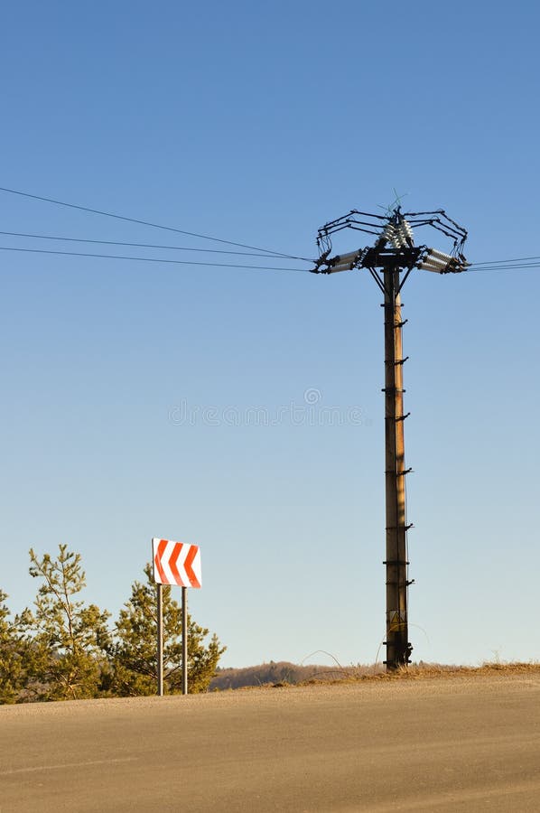 Electrical Column in Field Under Blue Sky Stock Photo - Image of blue ...
