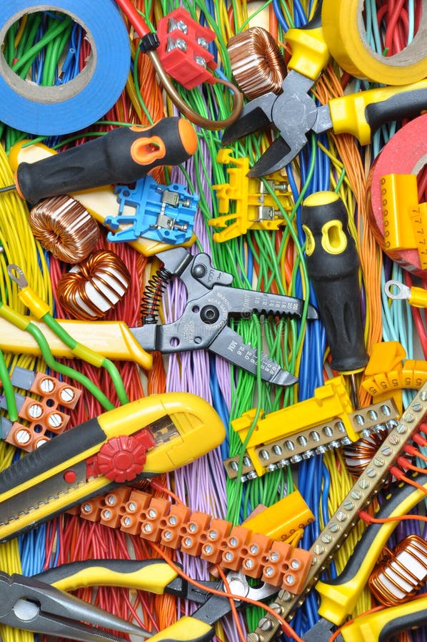 Electrical Component Kit and Tools Stock Photo - Image of element ...