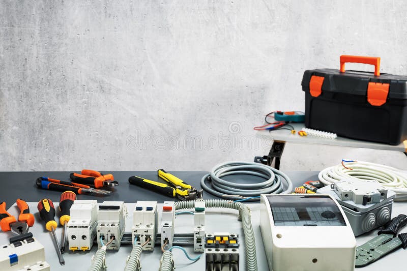Electrical Component, Tools and Equipment. Stock Photo - Image of ...