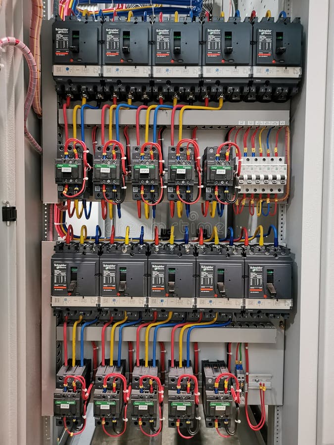 Electrical Components in Low Voltage Switchboard. Stock Image - Image ...
