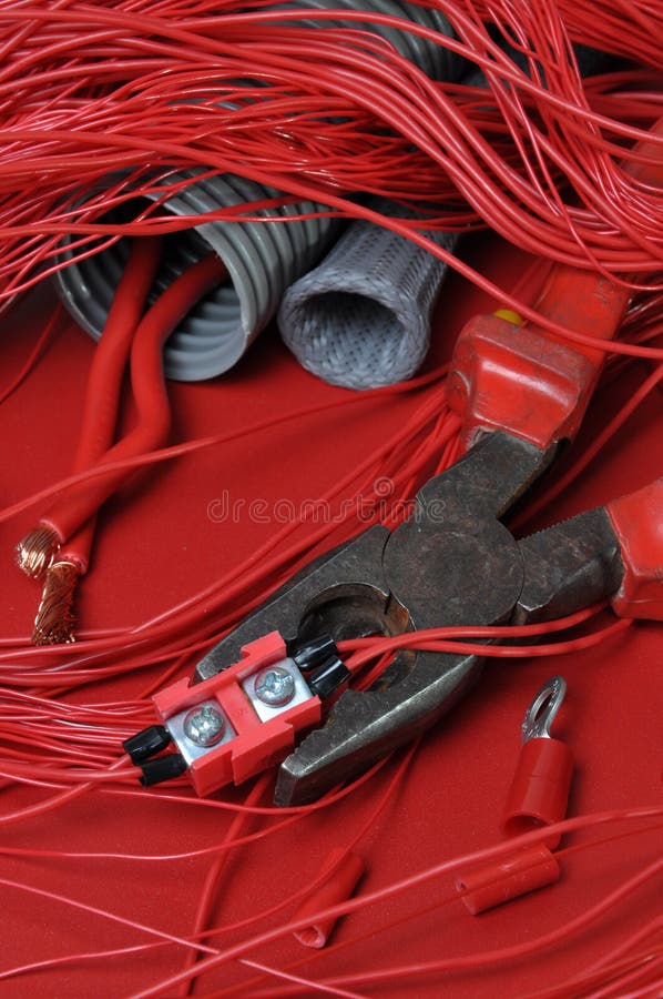 Set of Components and Tools for Use in Electrical Installations Stock ...