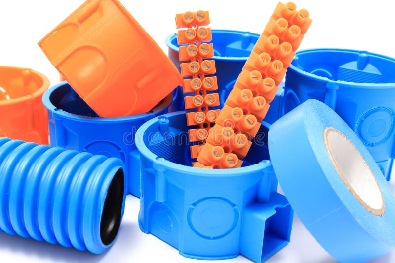 Electrical Components for Use in Electrical Installations Stock Photo ...