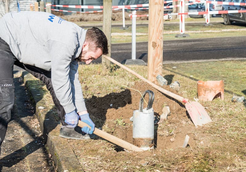 Electrical Connection of Light Post Editorial Image - Image of cabling ...