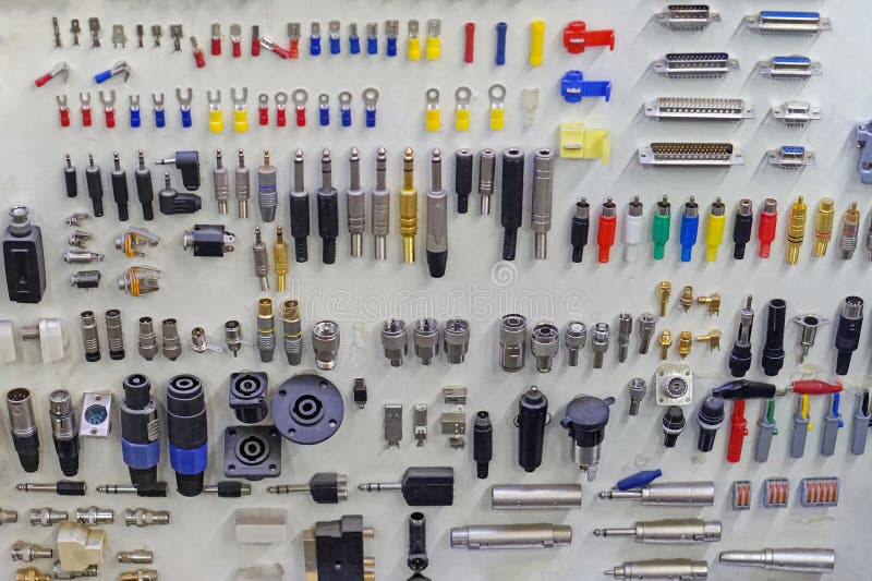 Electrical Connectors Parts Stock Image - Image of color, plugs: 282126919