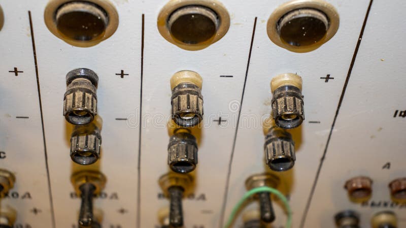 Electrical Connectors on the Stand Stock Image - Image of panel ...