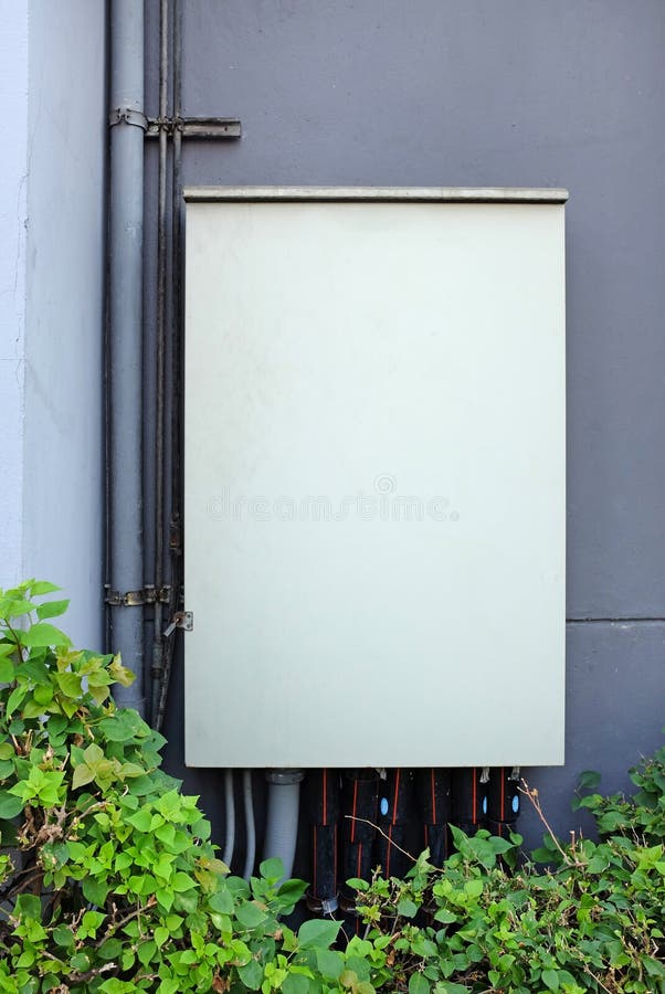 Electrical Control Cabinet at the Garden Stock Photo - Image of power ...