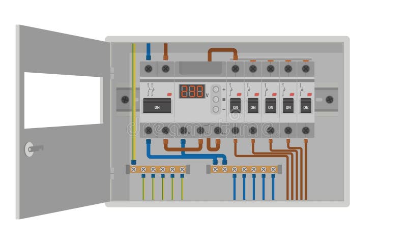 Electrical Control Panel with Circuit Breakers, Voltage Monitoring ...