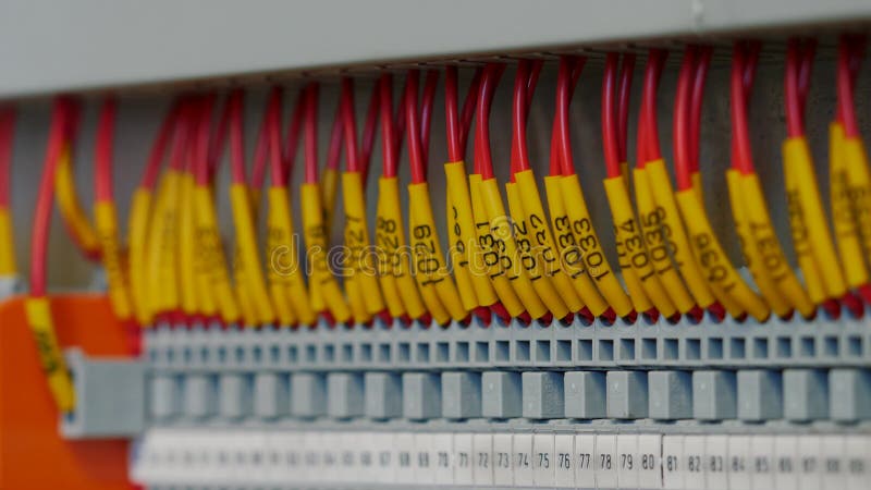 Electrical Control Panel with Multiple Switches and Wires Cable ...