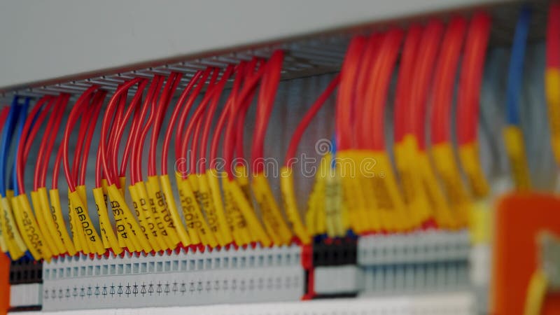 Electrical Control Panel with Multiple Switches and Wires Cable ...